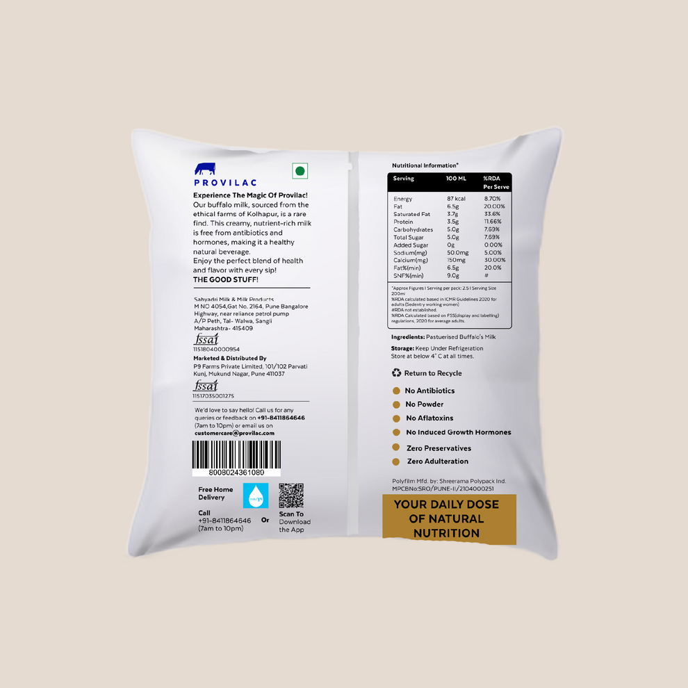 Pasteurized Buffalo Milk – Provilac